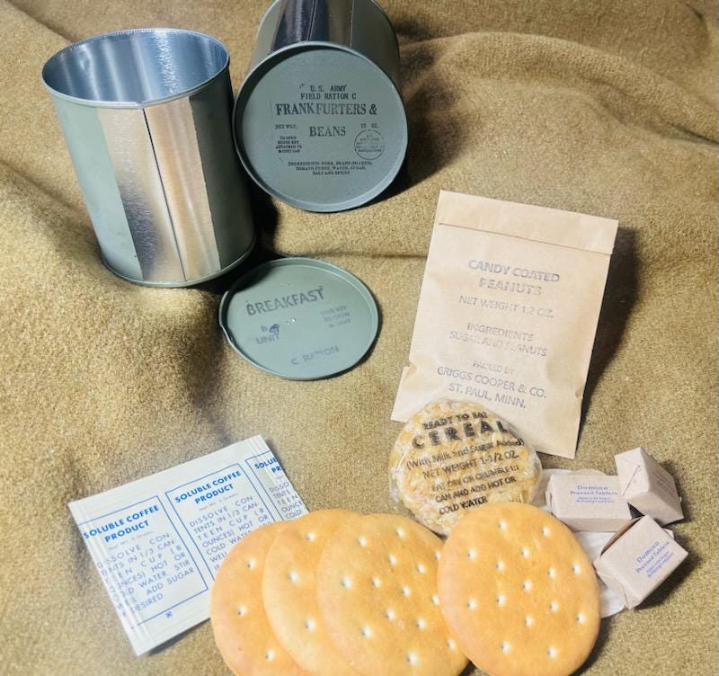 WWII US Army - C Ration - Late War Type - Both B and M Unit Complete a ...